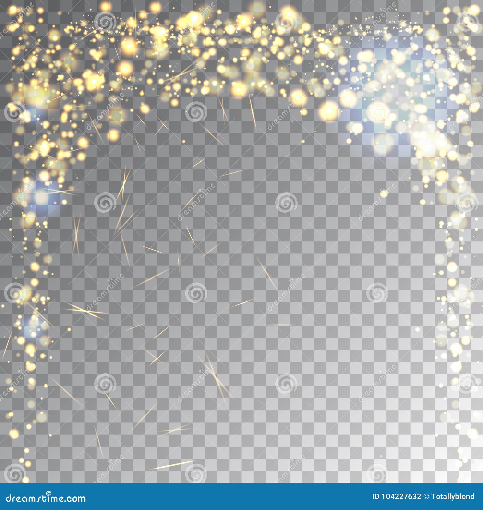 Sparks and Falling Litter Particles and Lights Effect Stock Vector ...