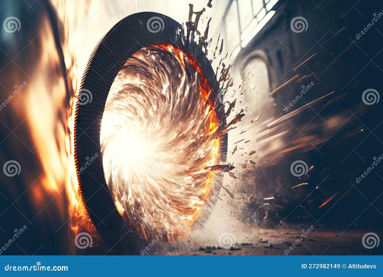Sparks and Fire Flying during Laser Metal Processing Stock Image ...