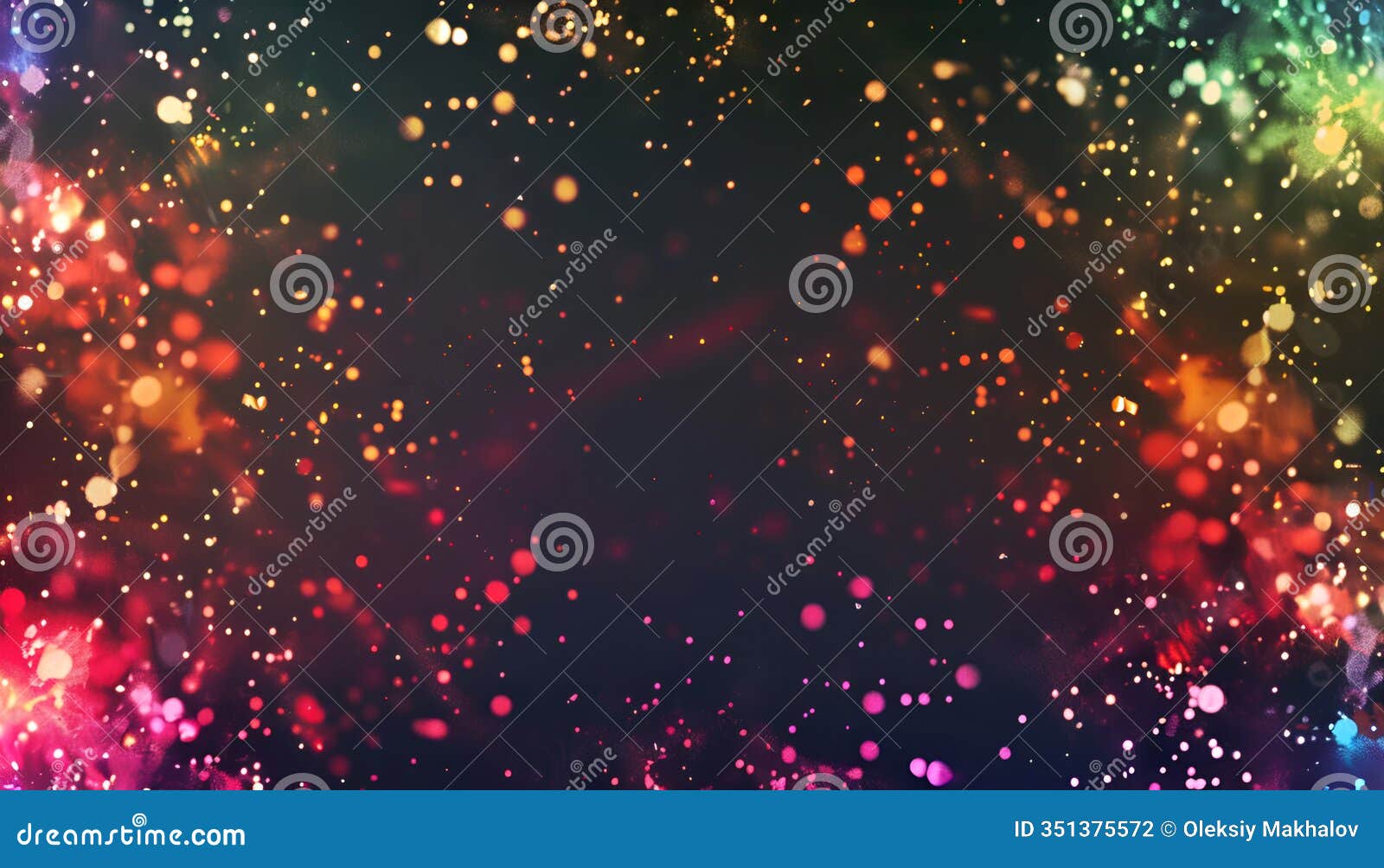 Sparks and Fireworks Creating a Rectangular Frame with Copy Space on ...