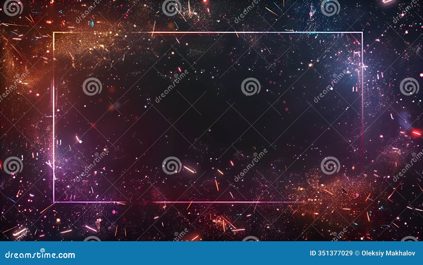 Sparks and Fireworks Creating a Rectangular Frame with Copy Space on ...