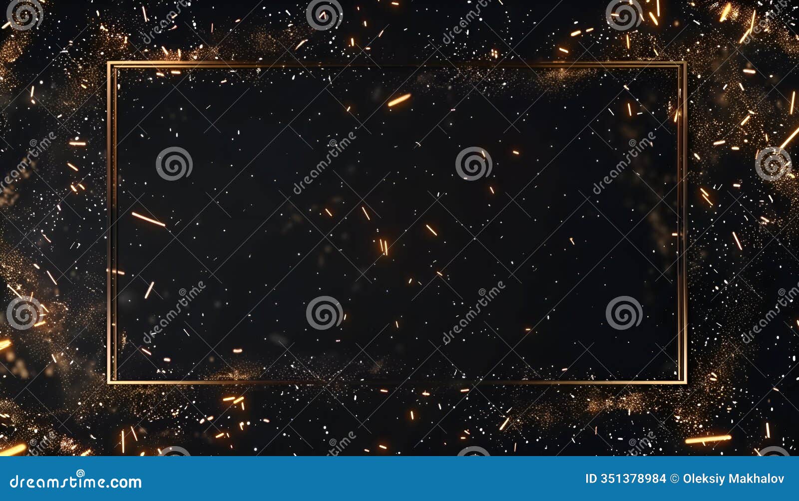 Sparks and Fireworks Creating a Rectangular Frame with Copy Space on ...