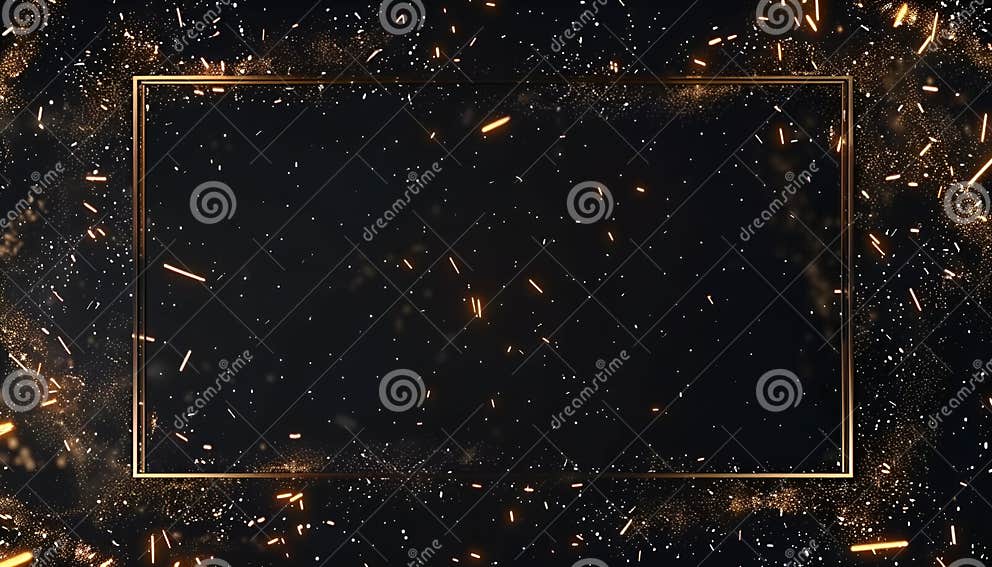Sparks and Fireworks Creating a Rectangular Frame with Copy Space on ...