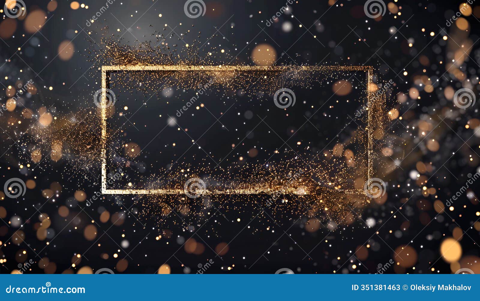 Sparks and Fireworks Creating a Rectangular Frame with Copy Space on ...