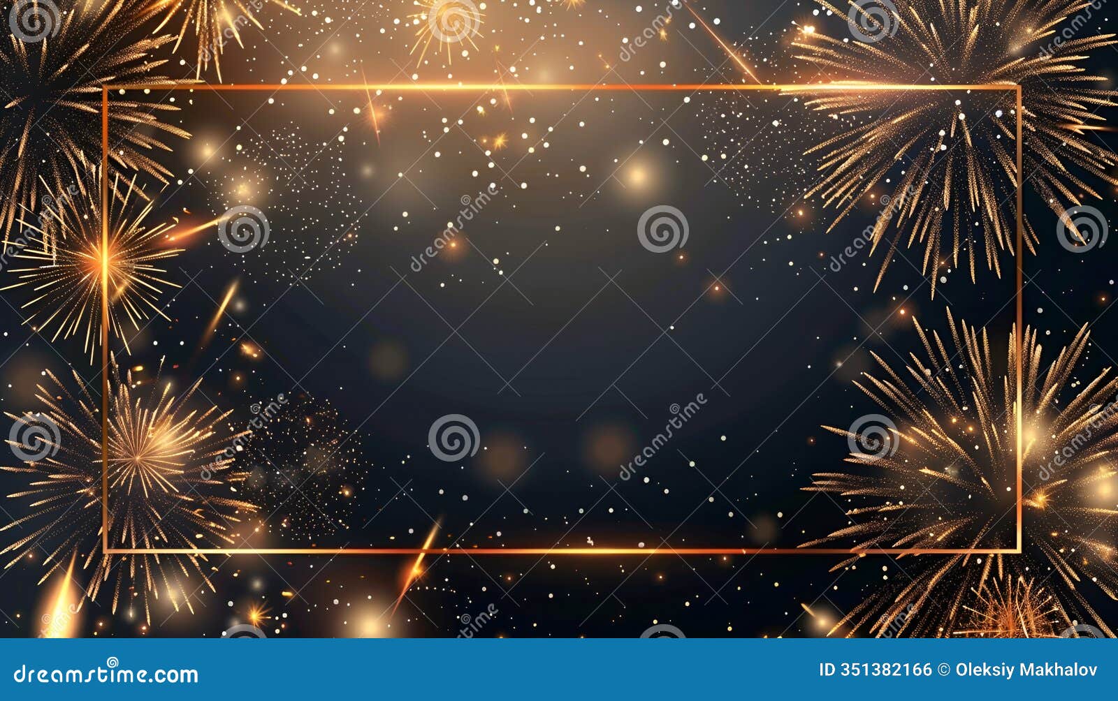 Sparks and Fireworks Creating a Rectangular Frame with Copy Space on ...