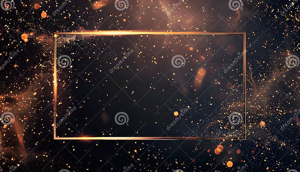 Sparks and Fireworks Creating a Rectangular Frame with Copy Space on ...