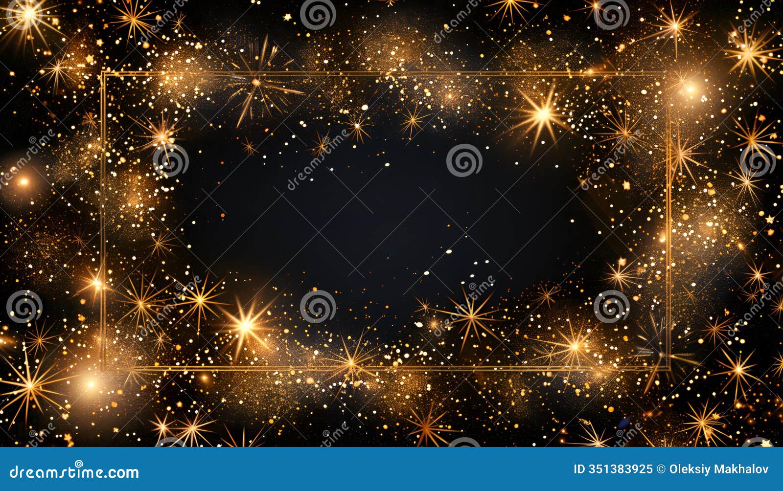 Sparks and Fireworks Creating a Rectangular Frame with Copy Space on ...