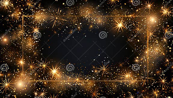 Sparks and Fireworks Creating a Rectangular Frame with Copy Space on ...