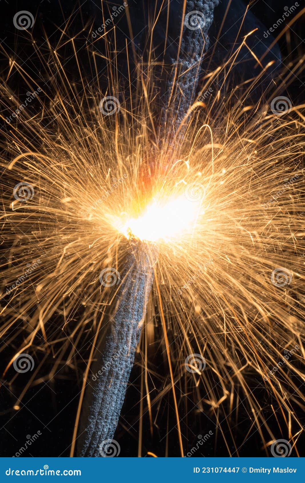 Sparks from fireworks stock image. Image of macro, abstract - 231074447