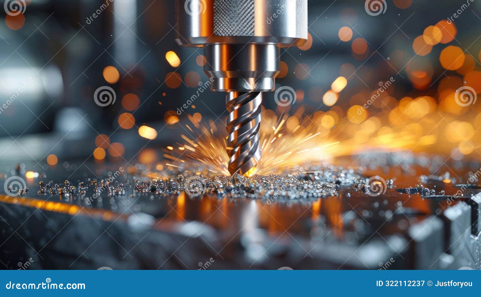 Sparks Flying from Drill Machine in Industrial Setting. Generative Ai ...