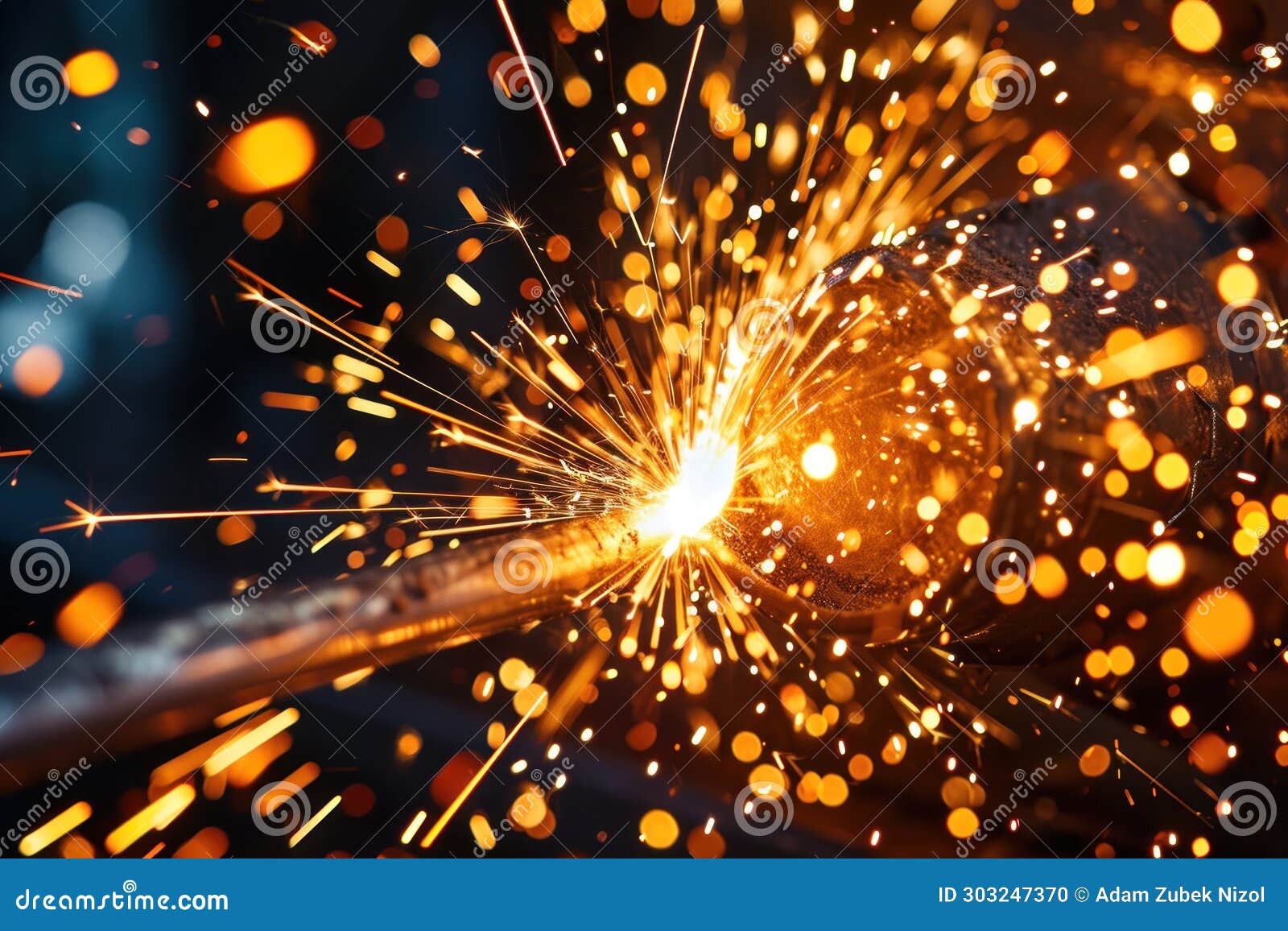 Sparks Flying from Welding in an Industrial Setting Stock Illustration ...