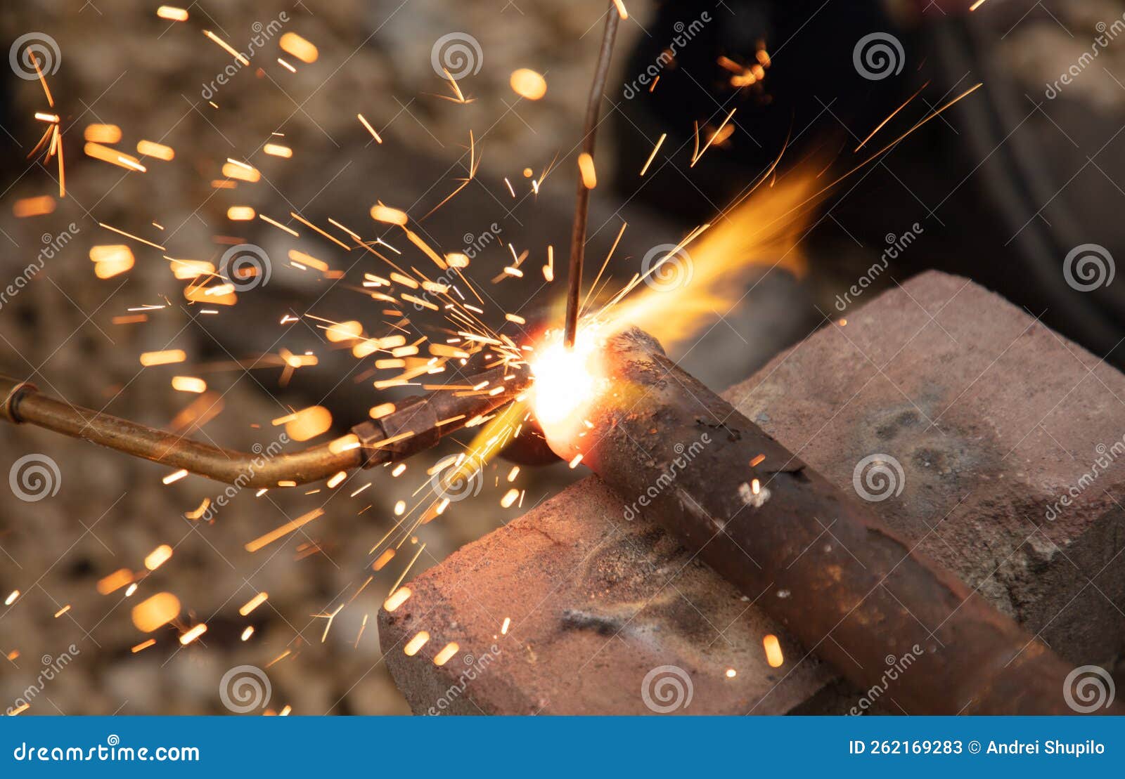 Sparks from Gas Welding on Metal. Stock Image - Image of mask, tool ...