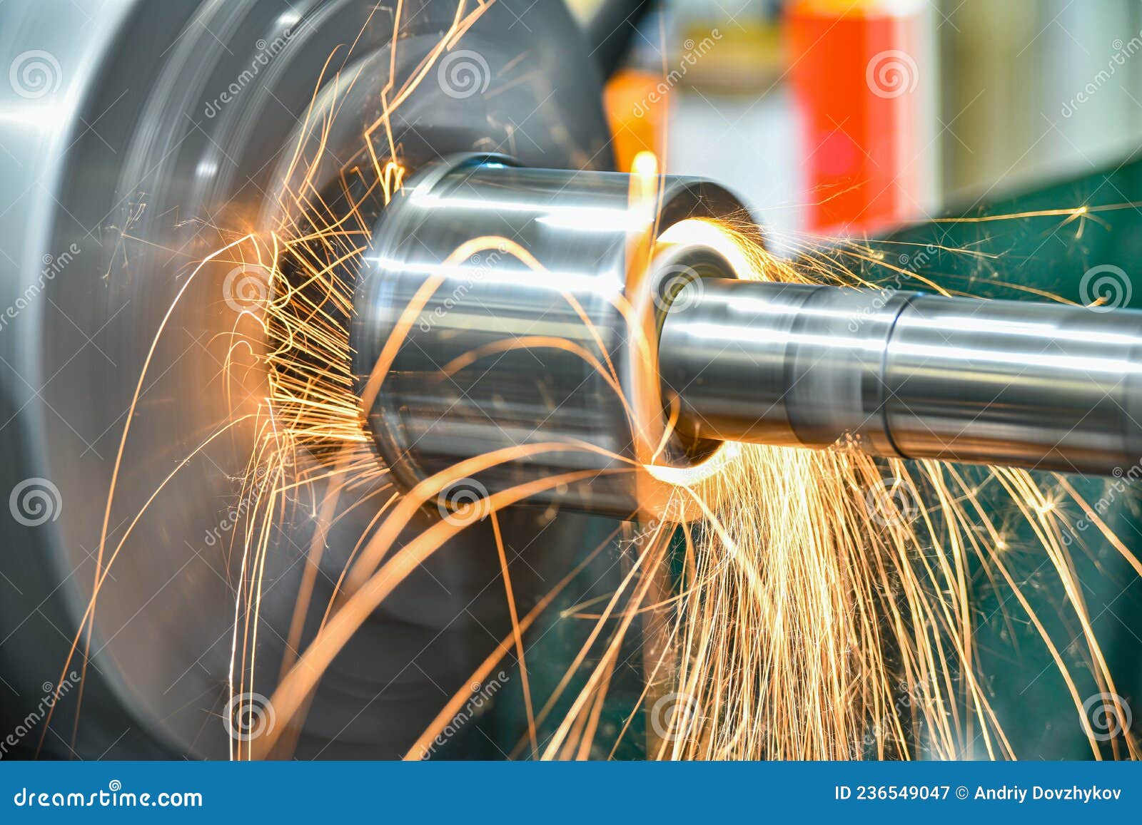 Sparks from the Grinding Wheel during Internal Grinding on a ...