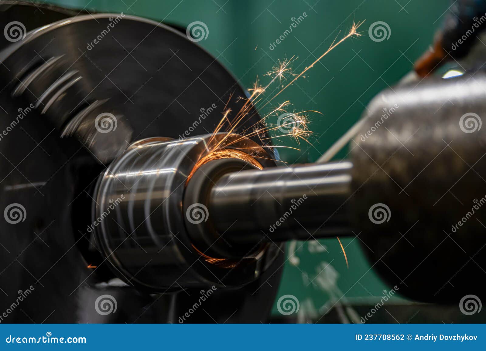 Sparks from the Grinding Wheel during Internal Grinding on a ...