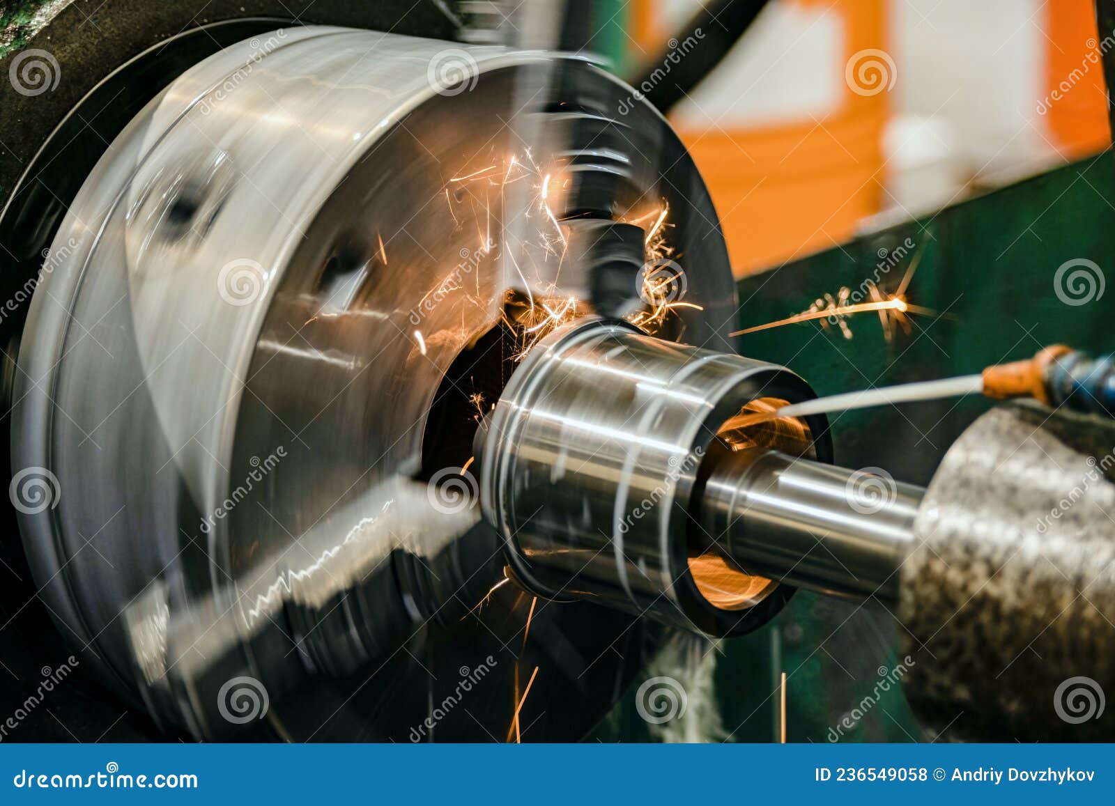 Machining Cylindrical Metal Part Set On Work Turntable On Roundness ...