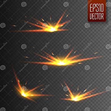 Sparks Isolated on Transparent Background. Vector Light Effect Stock ...