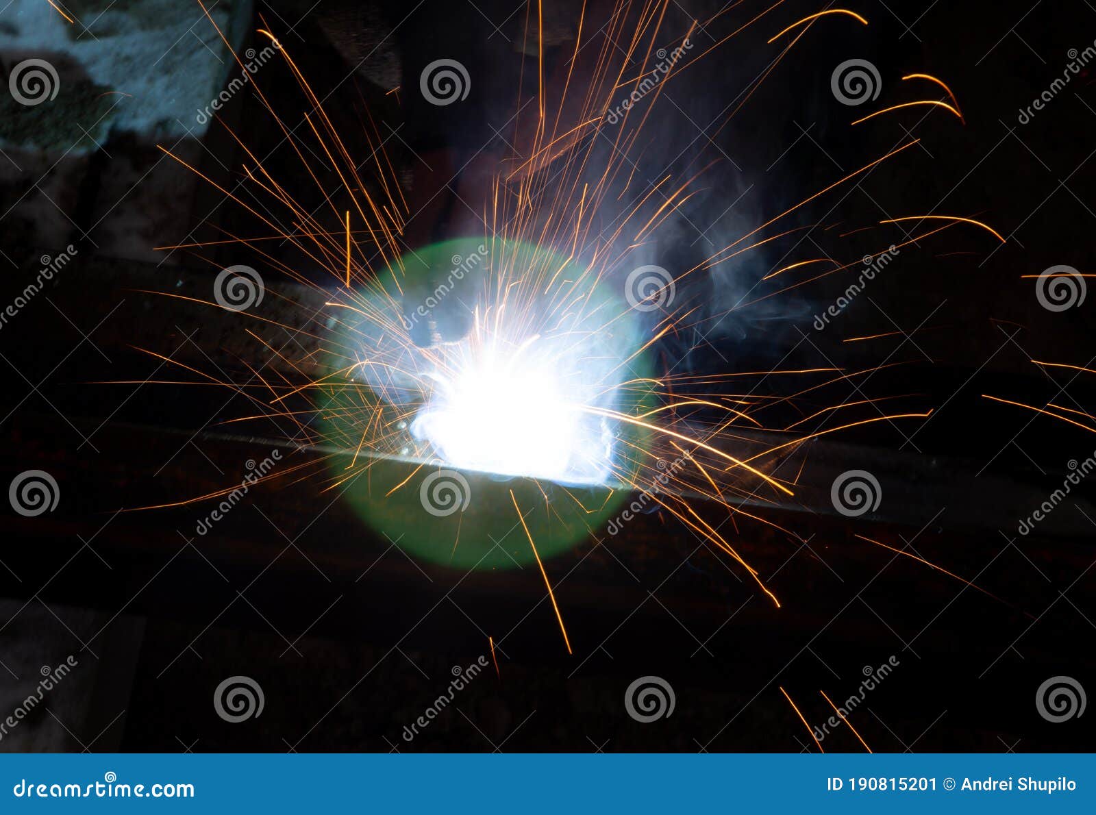 Sparks from Metal Welding at a Construction Site Stock Image - Image of ...
