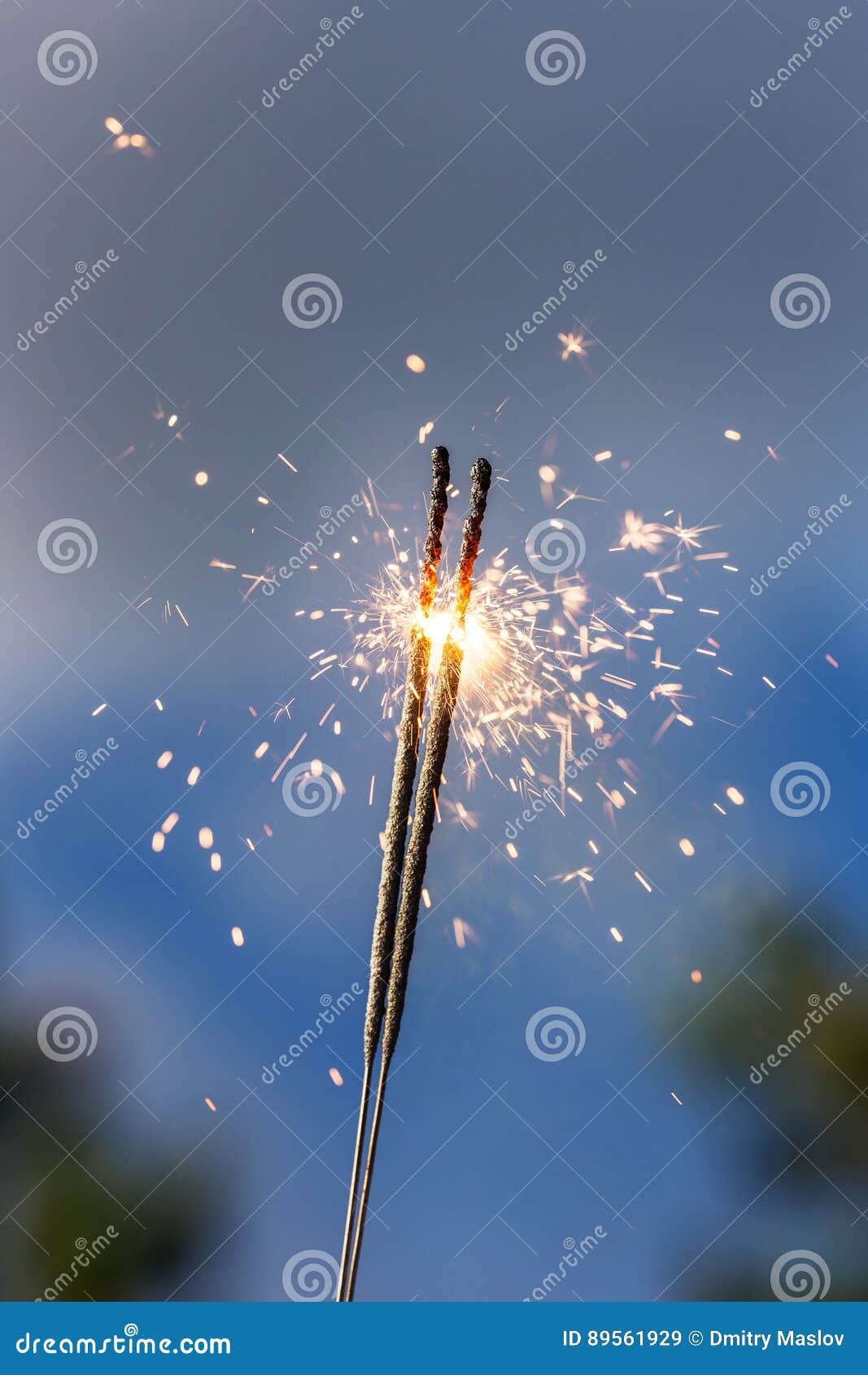 Sparks on a Natural Background Stock Image - Image of pyrotechnics ...