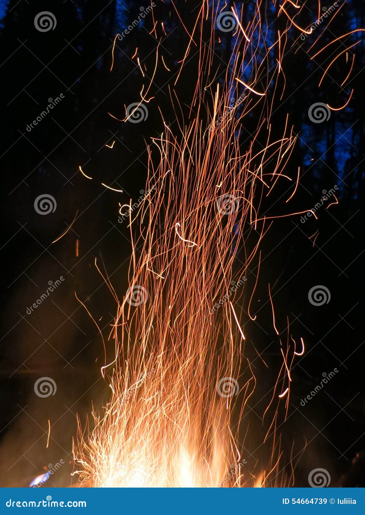 Sparks night fire stock image. Image of night, pillar - 54664739
