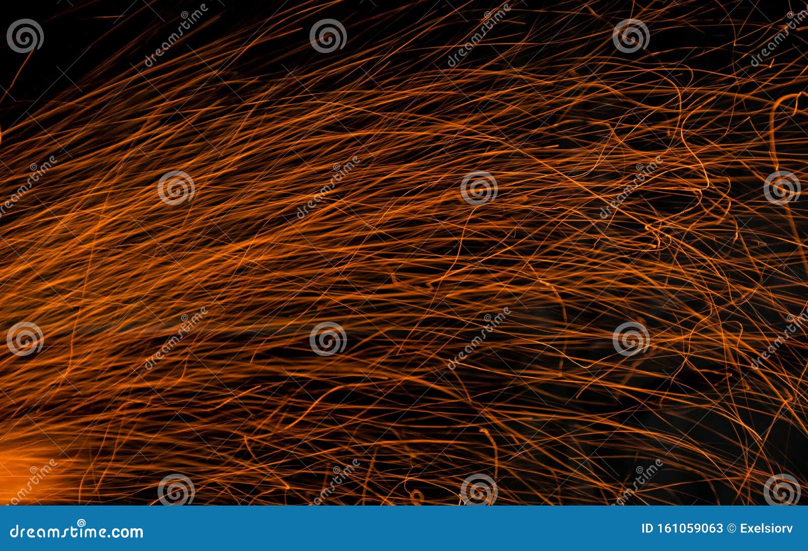 Sparks of an Open Campfire Scattering when a Gust of Wind Stock Image ...