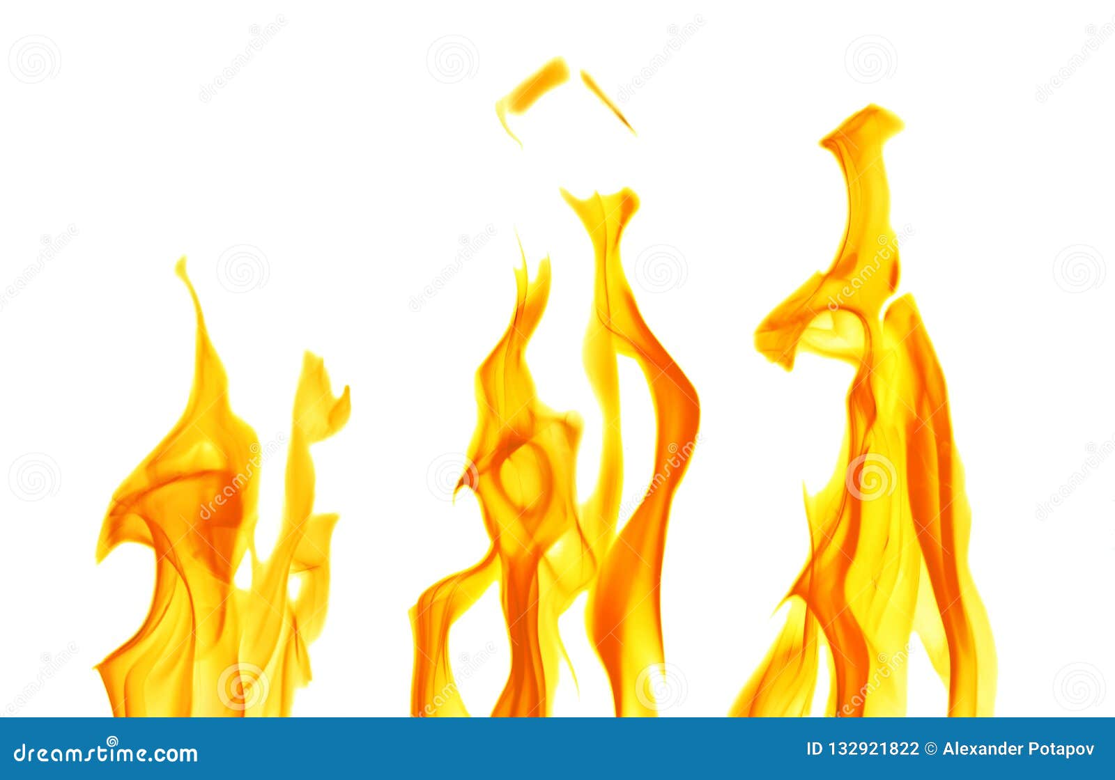 Sparks Ot Three Bright Yellow Flames on White Stock Illustration ...