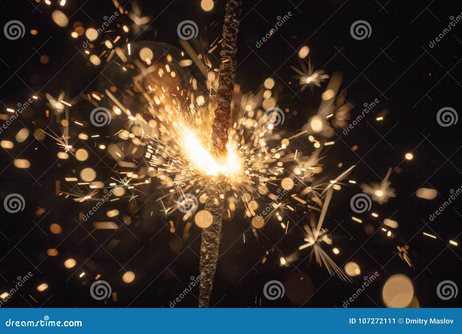 Sparks of pyrotechnics stock image. Image of color, holiday - 107272111
