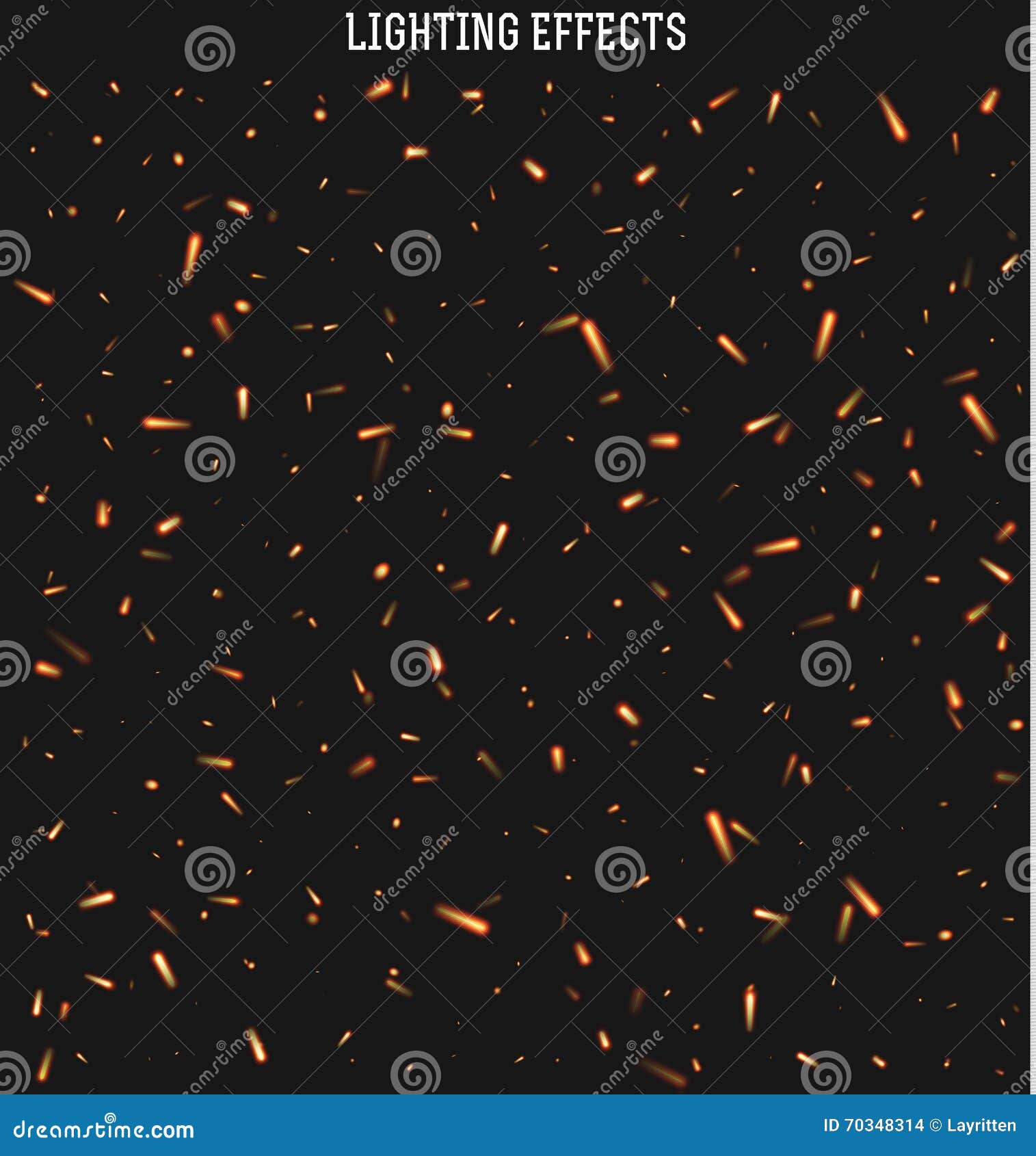 Sparks Realistic Lighting with Transparency. Fire Effect. Stock Vector ...