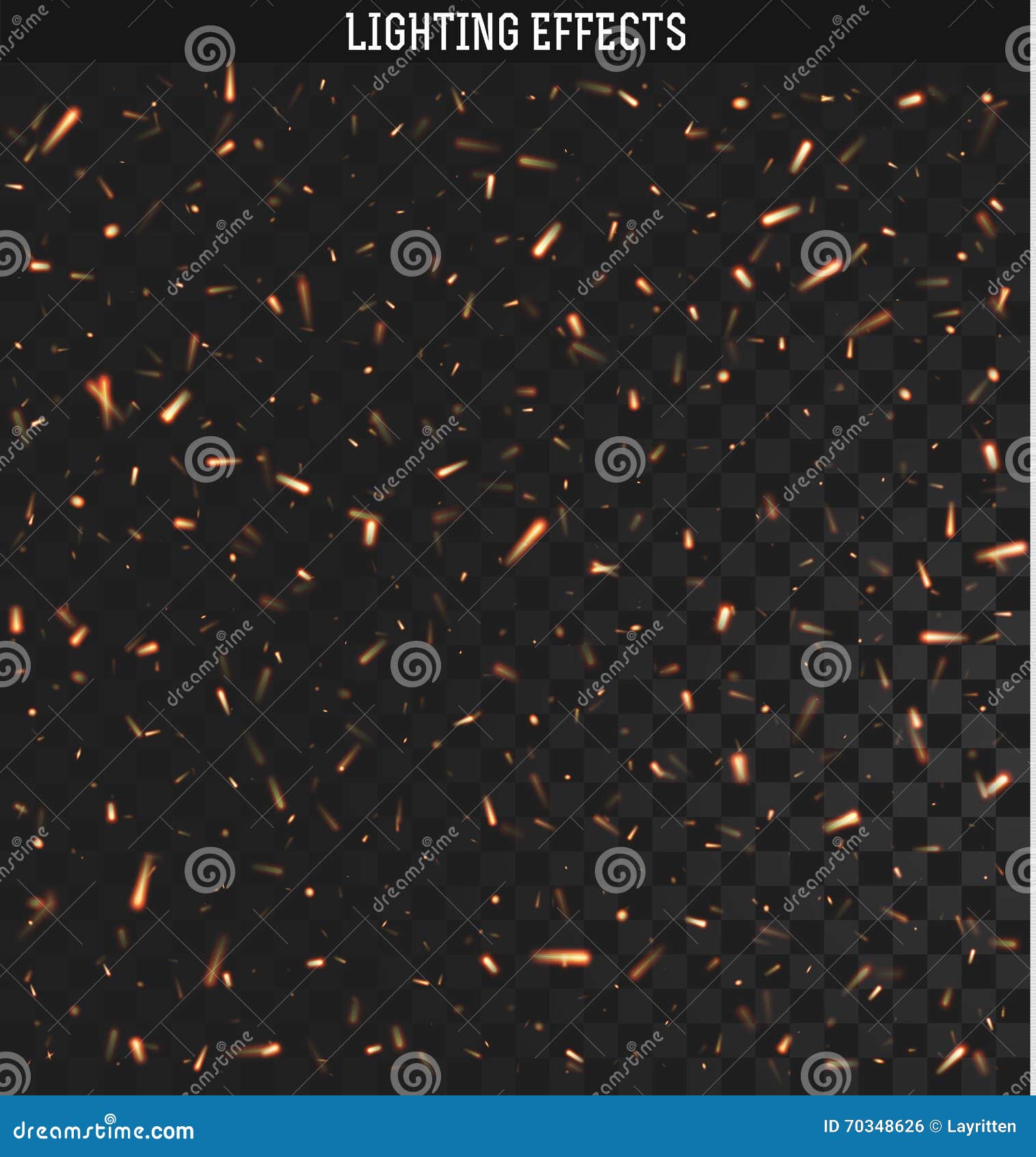 Sparks Realistic Lighting with Transparency. Fire Effect. Stock Vector ...