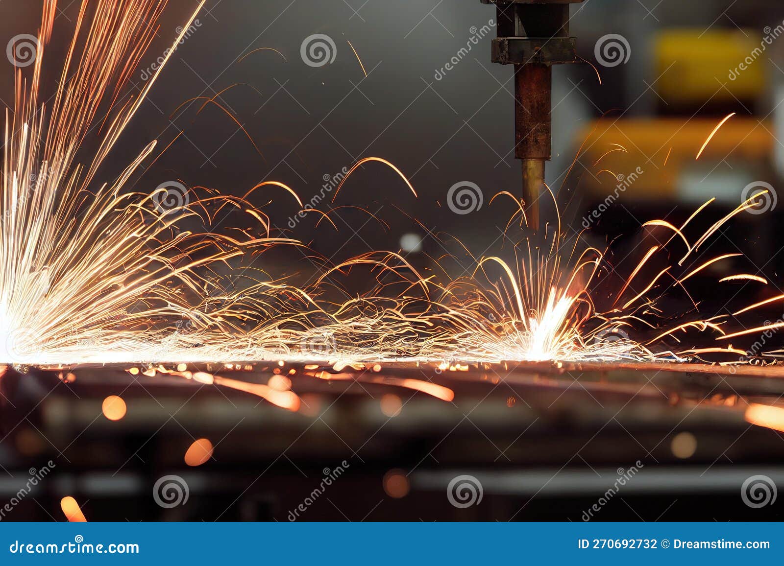 Sparks and Splash Welding Rolling Mill Welding Process. Stock ...