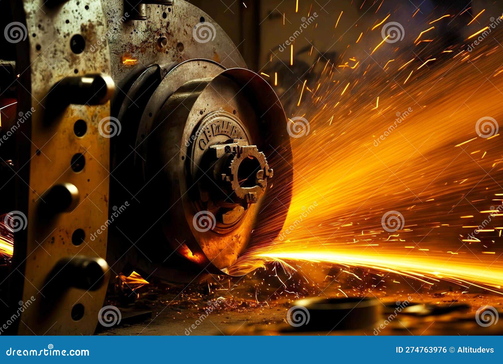 Sparks and Splash Welding Rolling Mill Welding Process Stock Photo ...