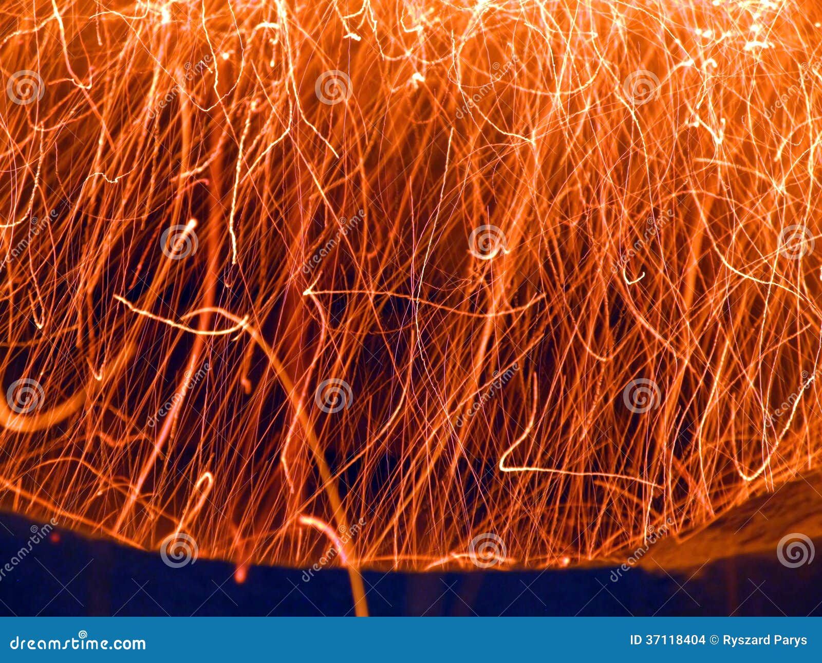 Sparks Visible during the Combustion of Fine Coal Stock Photo - Image ...