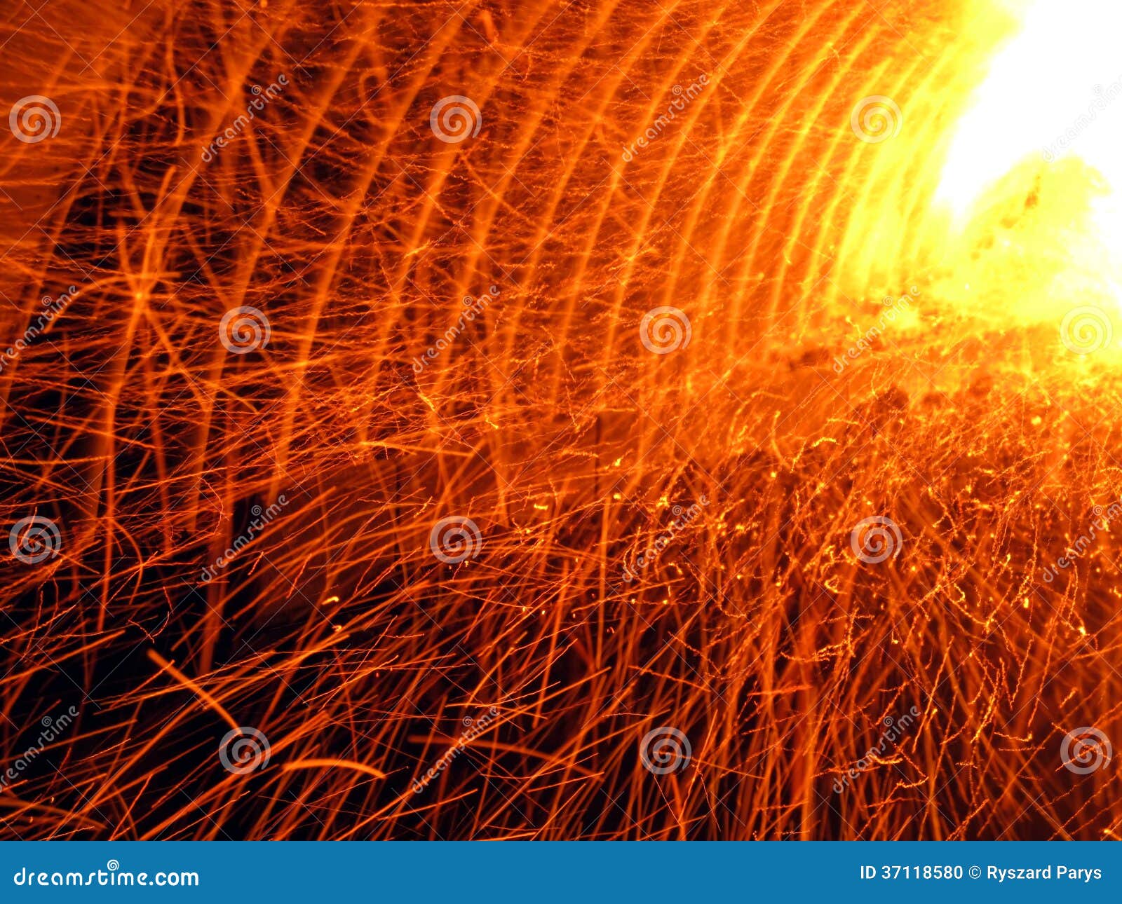 Sparks Visible during the Combustion of Fine Coal Stock Photo - Image ...
