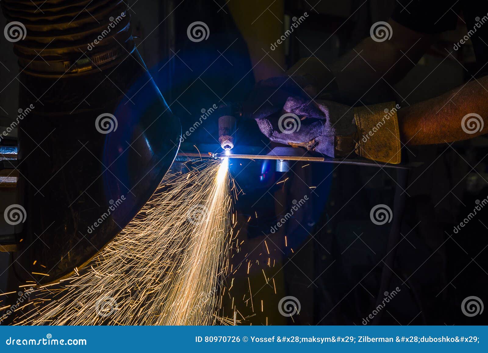 Sparks from Welding stock photo. Image of construction - 80970726