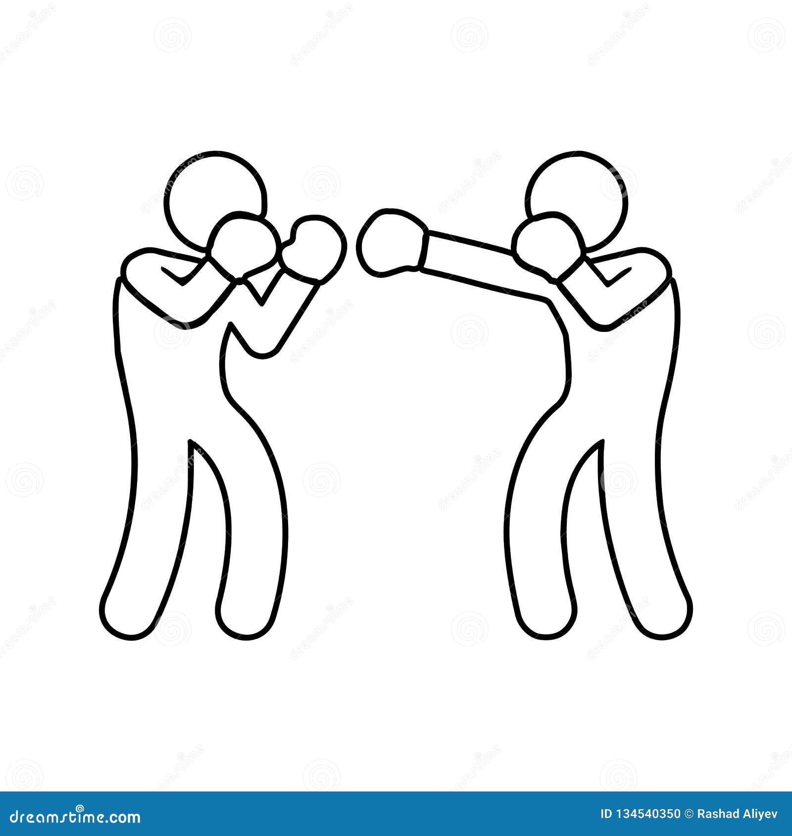 Sparring Boxers Icon. Elements Of Fight In Neon Style Icons. Simple ...