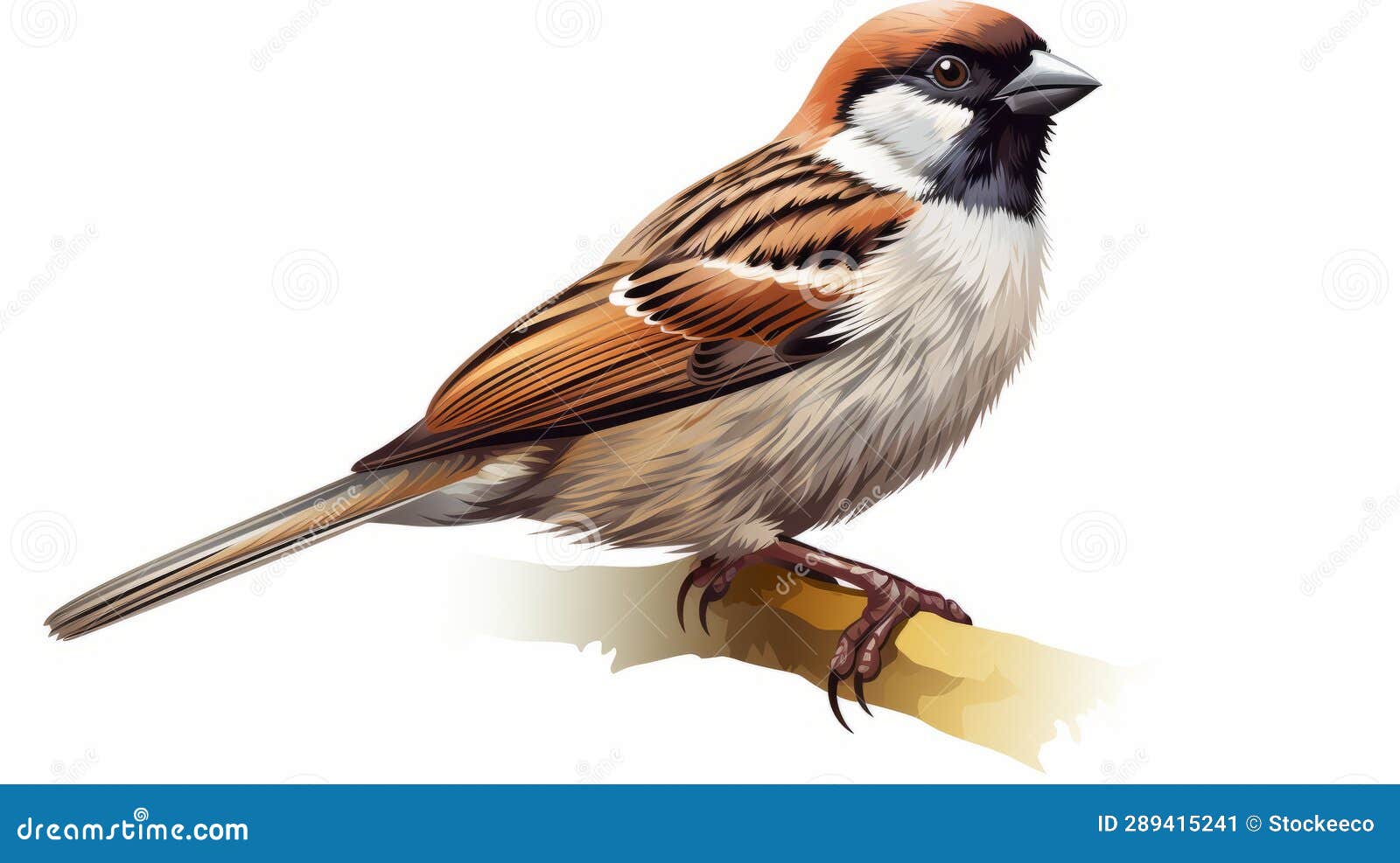 Simple Sparrow Clip Art with White Margins and Easy Cropping Stock ...