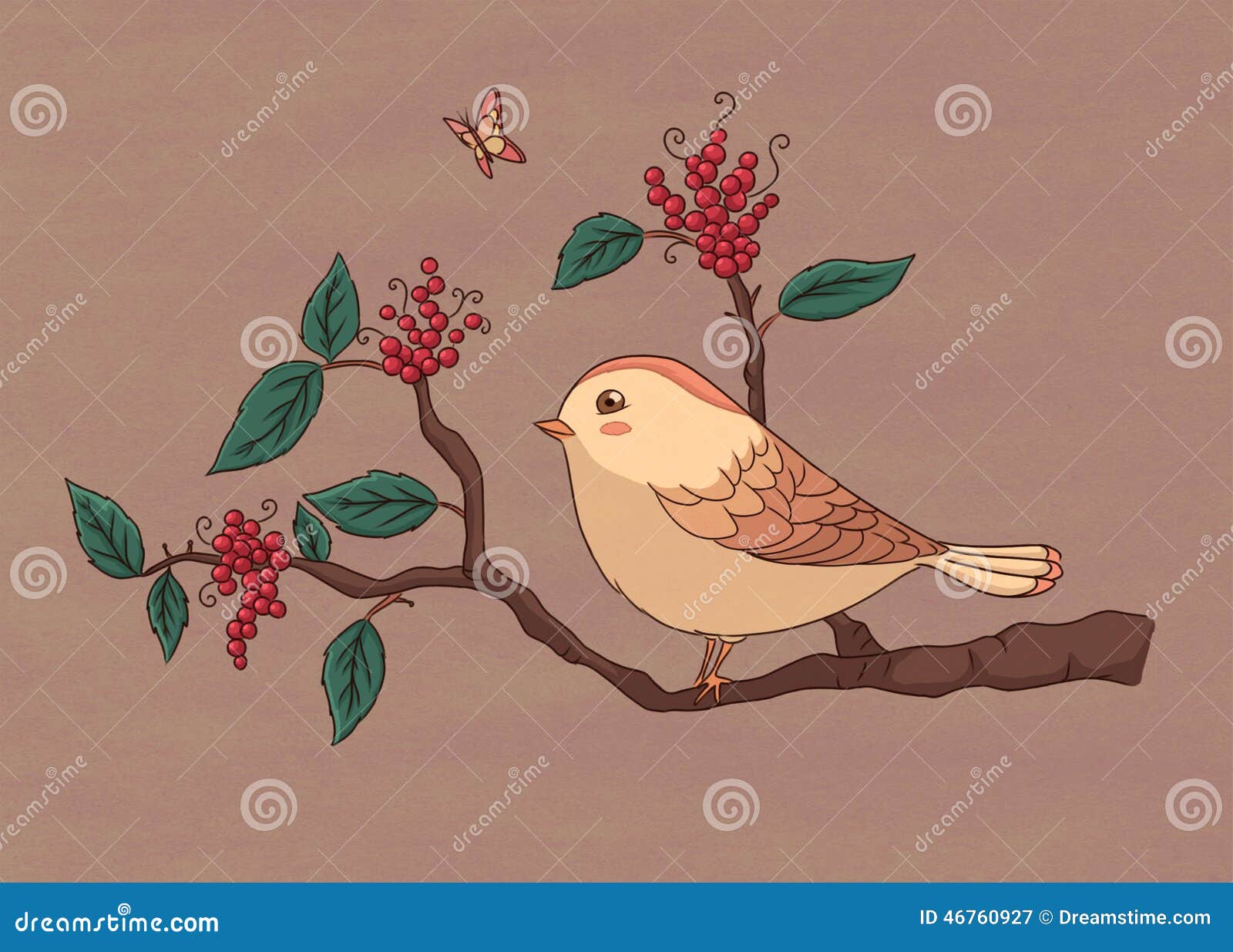 Sparrow stock illustration. Illustration of lovely, tiny - 46760927