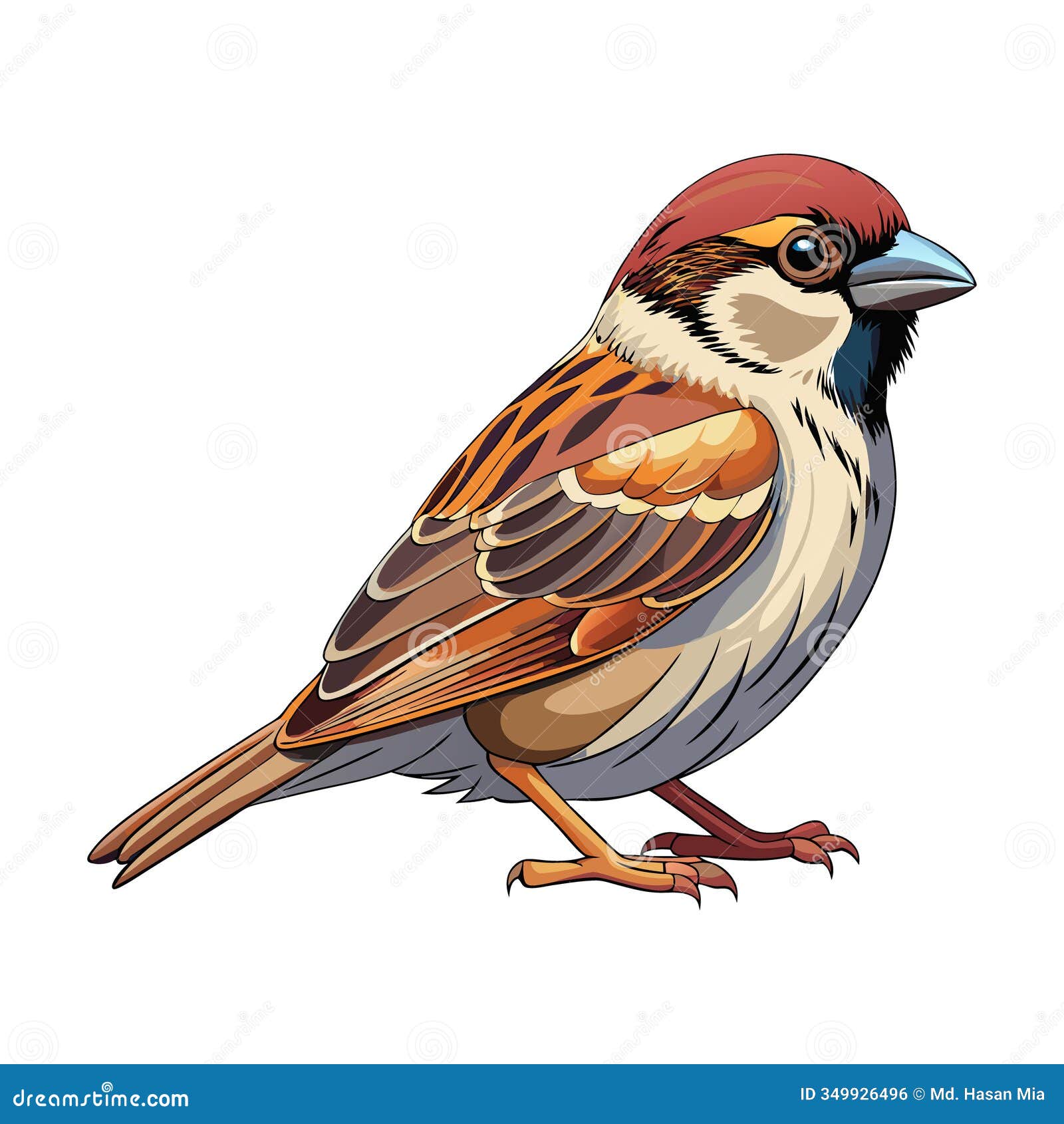 Sparrow Mascot Sticker Vector Design Stock Illustration - Illustration ...