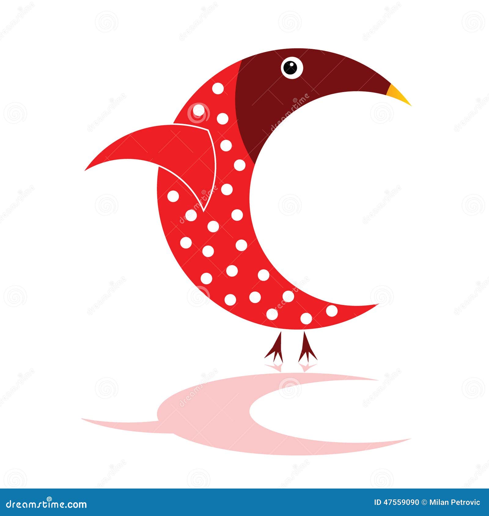 Sparrow in Red Color Illustration Stock Vector - Illustration of tail ...