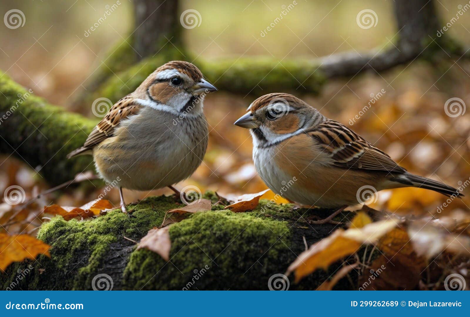 Sparrows in the forest stock illustration. Illustration of sparrow ...