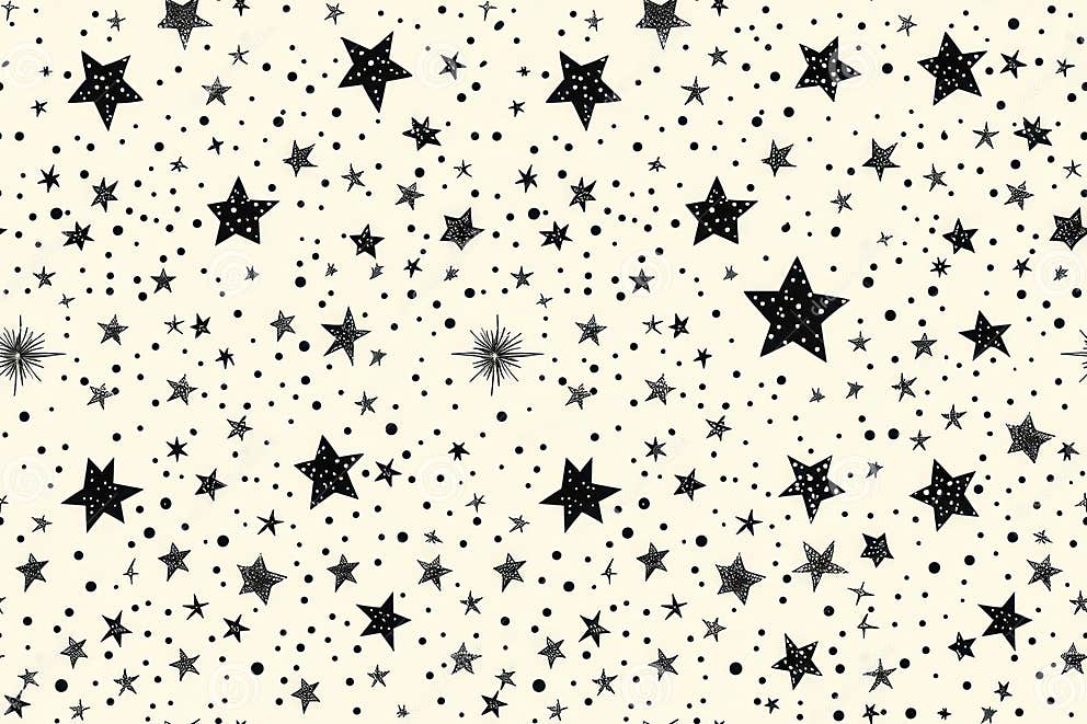 Sparse Black Stars on Light Background Pattern Stock Illustration ...