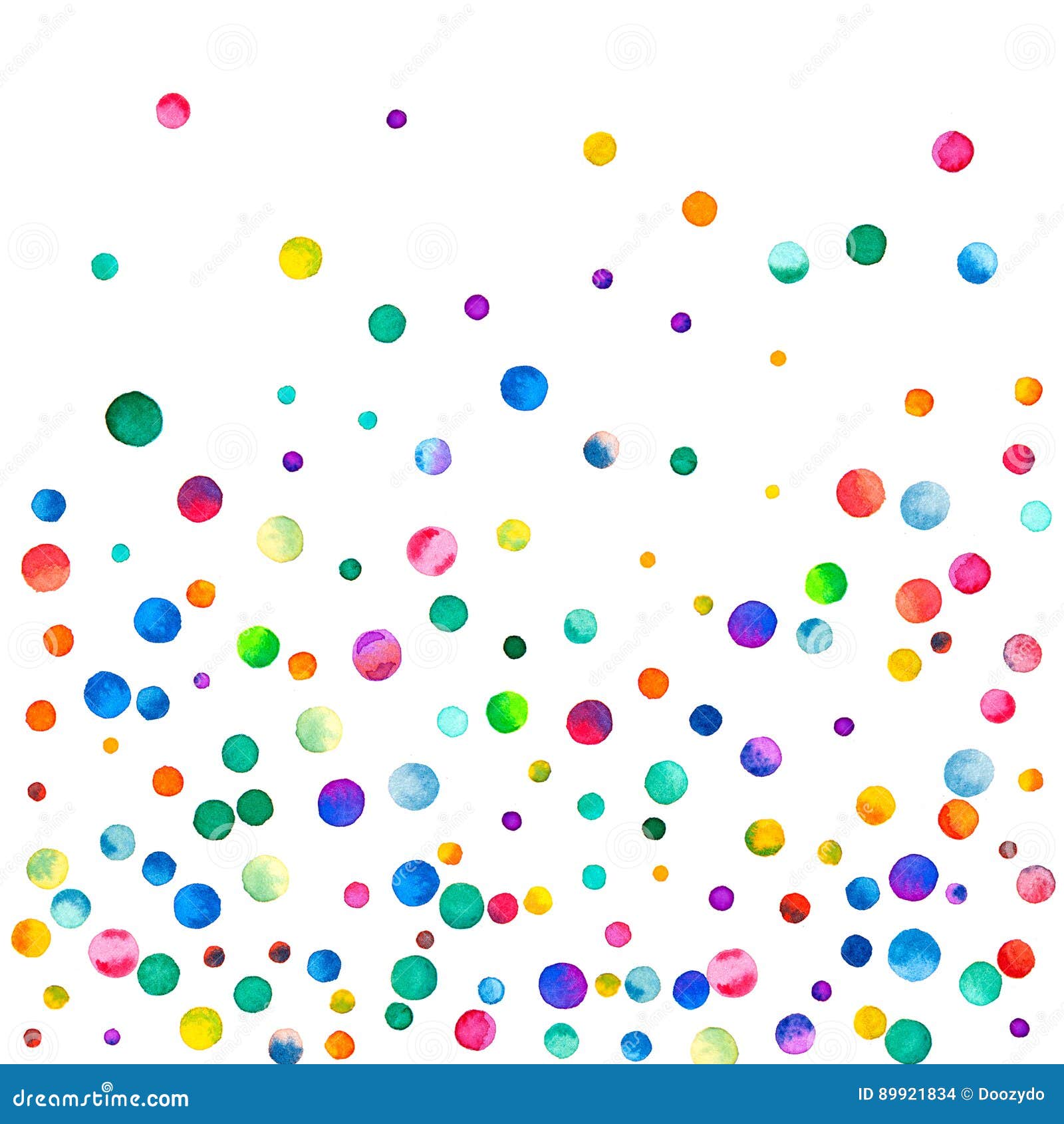 Sparse Watercolor Confetti on White Background. Stock Illustration ...