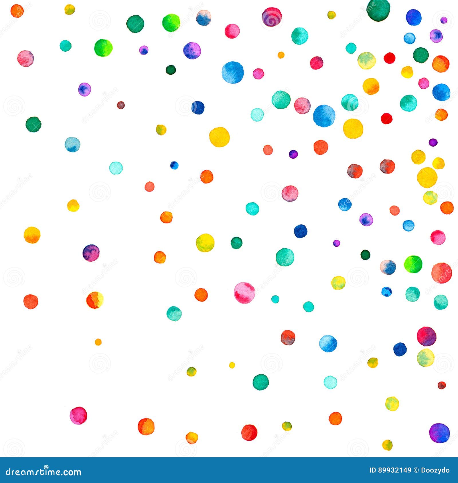 Sparse Watercolor Confetti on White Background. Stock Illustration ...