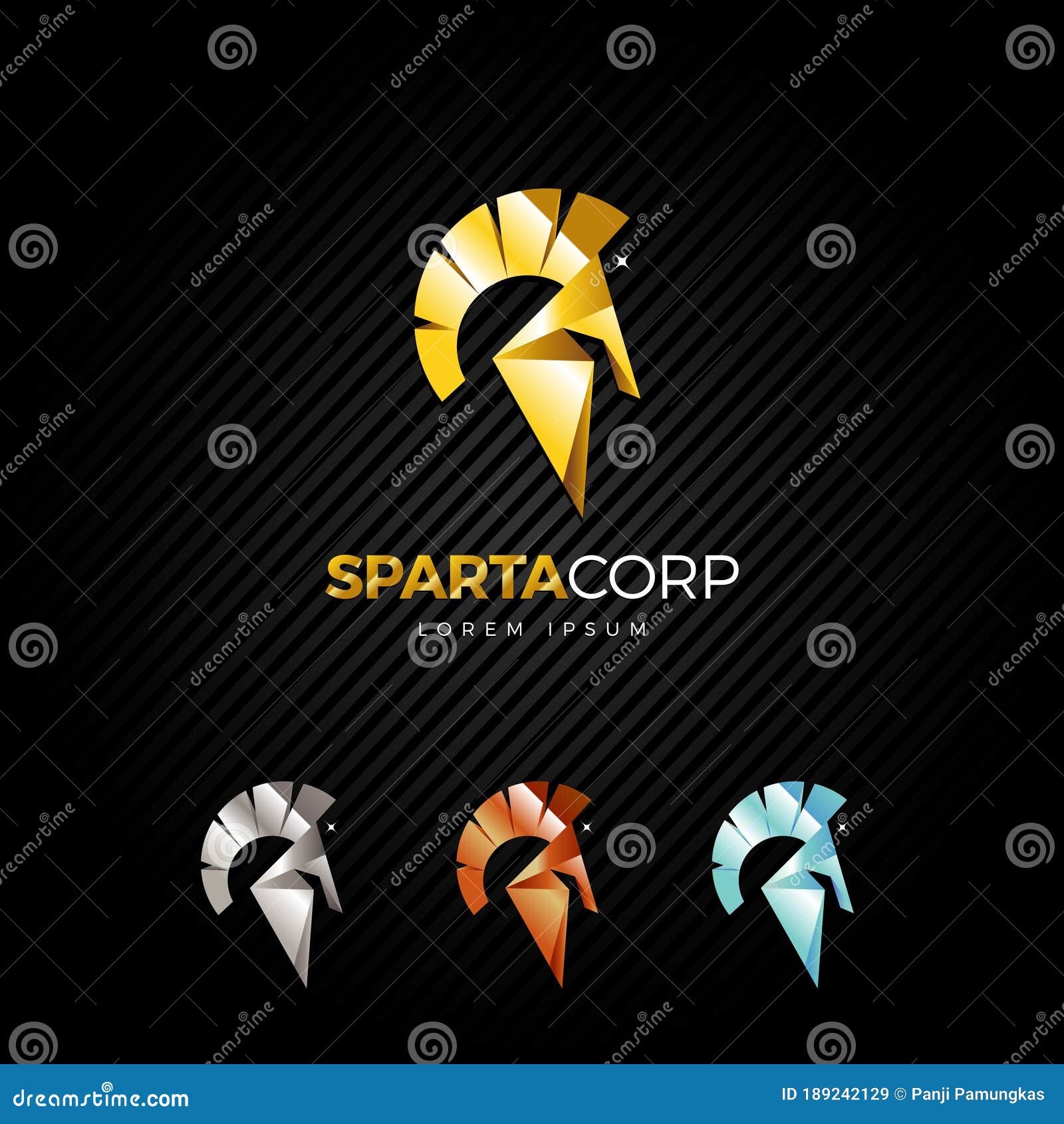 Sparta Helmet Logo Design Template Stock Illustration - Illustration of ...