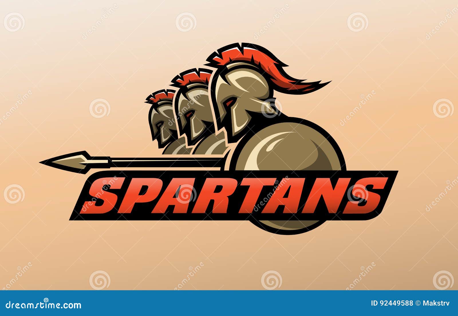 Spartaanse Strijders Embleem, Symbool Vector Illustratie - Illustration ...