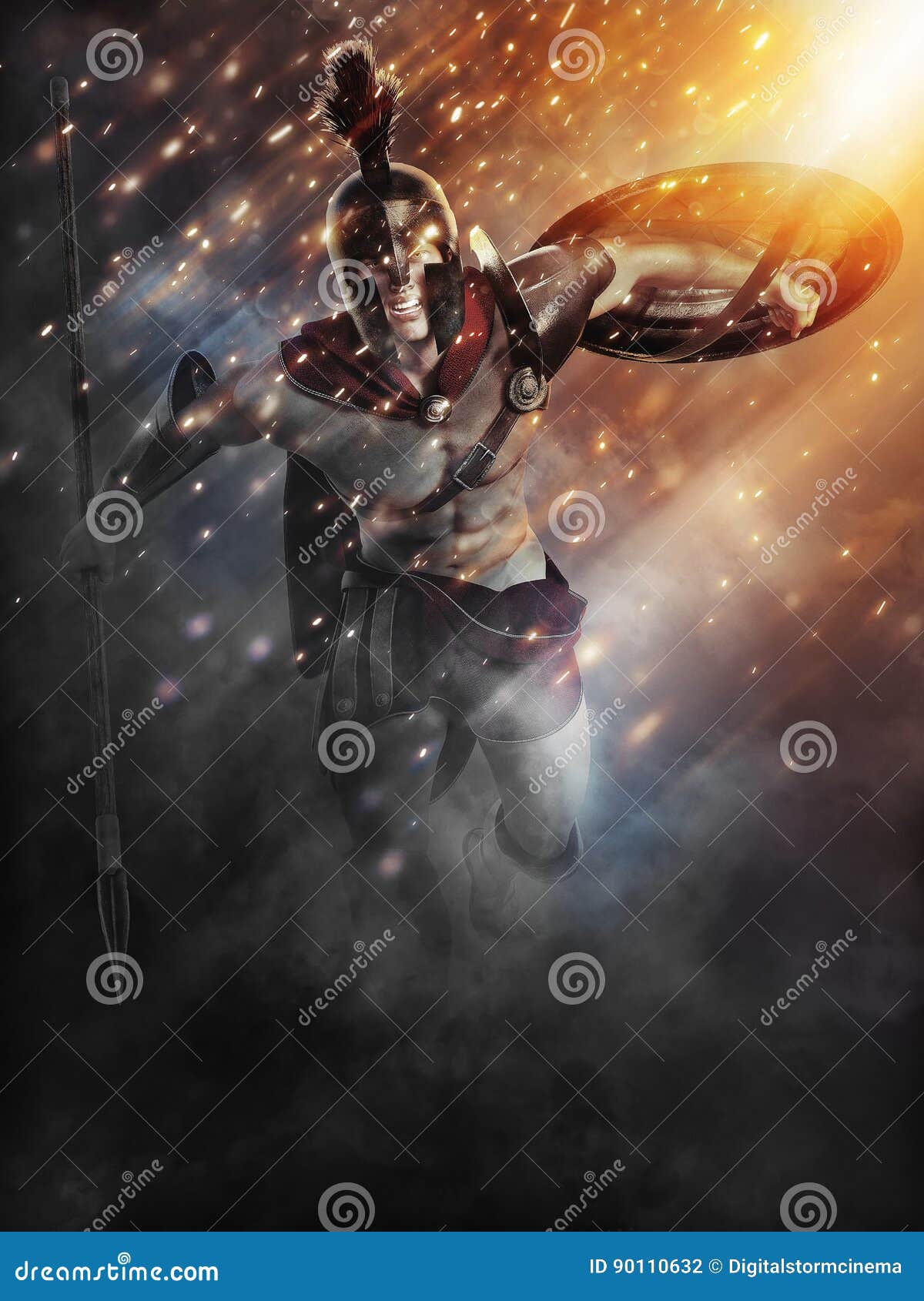 Spartan Charge With Abstract Lighting Effects. Royalty-Free Stock Image ...