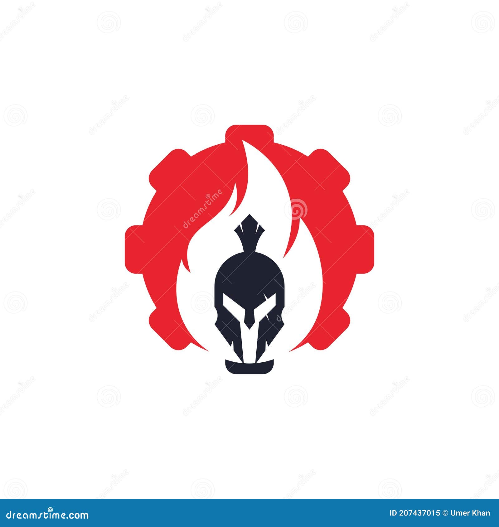 Spartan Fire Gear Shape Concept Logo Design Vector. Stock Vector ...