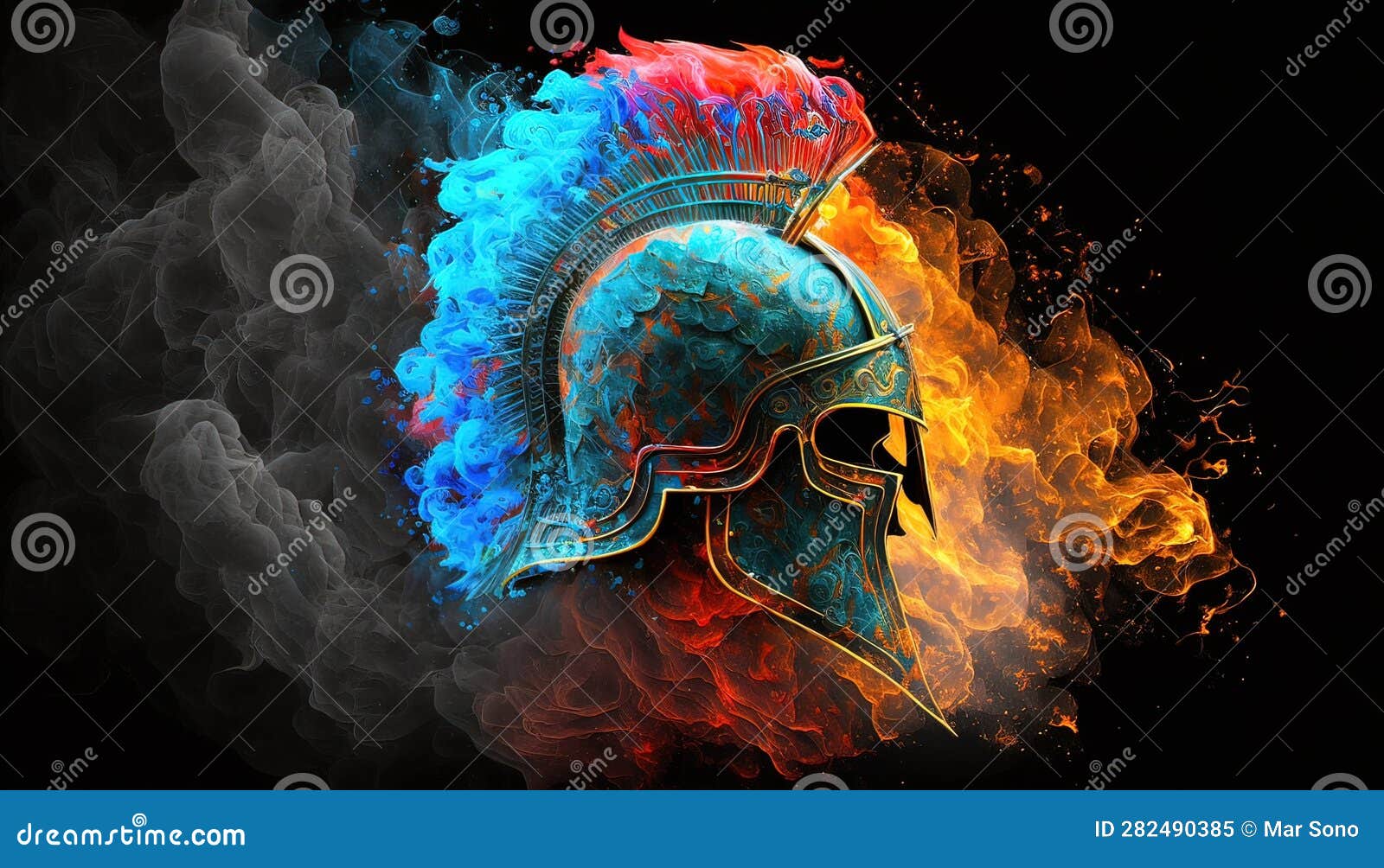 Spartan Gladiator Helmet ,Generate AI Stock Illustration - Illustration ...