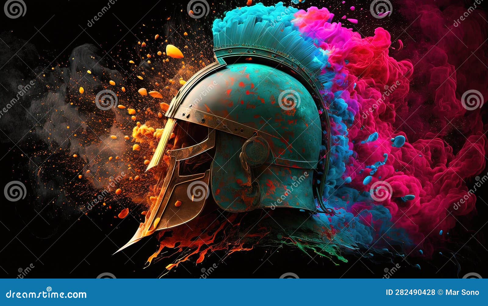 Spartan Gladiator Helmet ,Generate AI Stock Illustration - Illustration ...