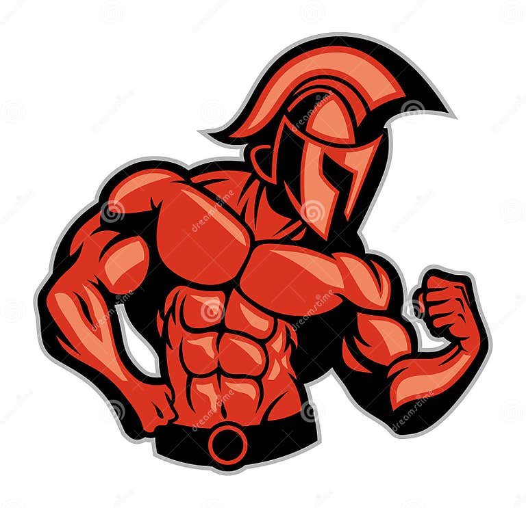 Spartan muscle posing stock vector. Illustration of pride - 53205298