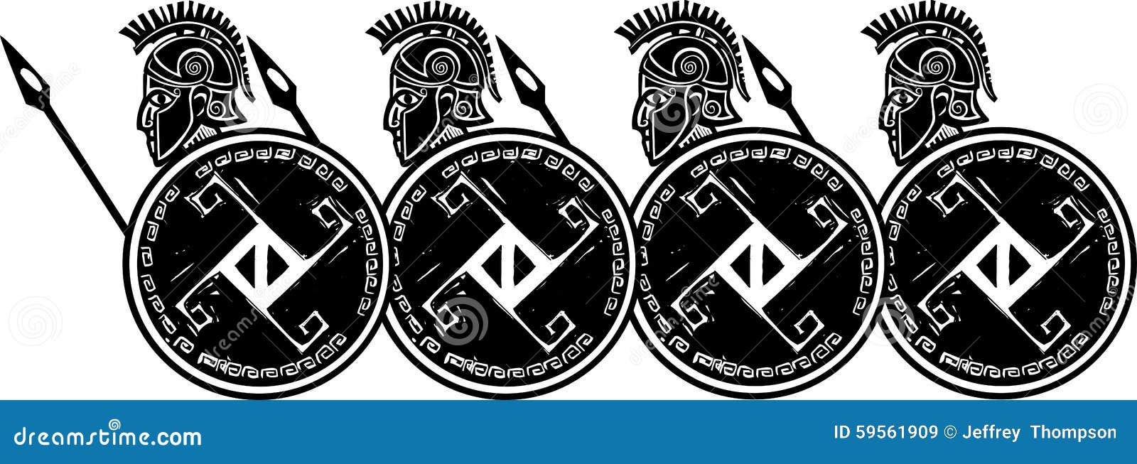 Spartan Phalanx Profile ilustração do vetor. Ilustração de mitologia ...