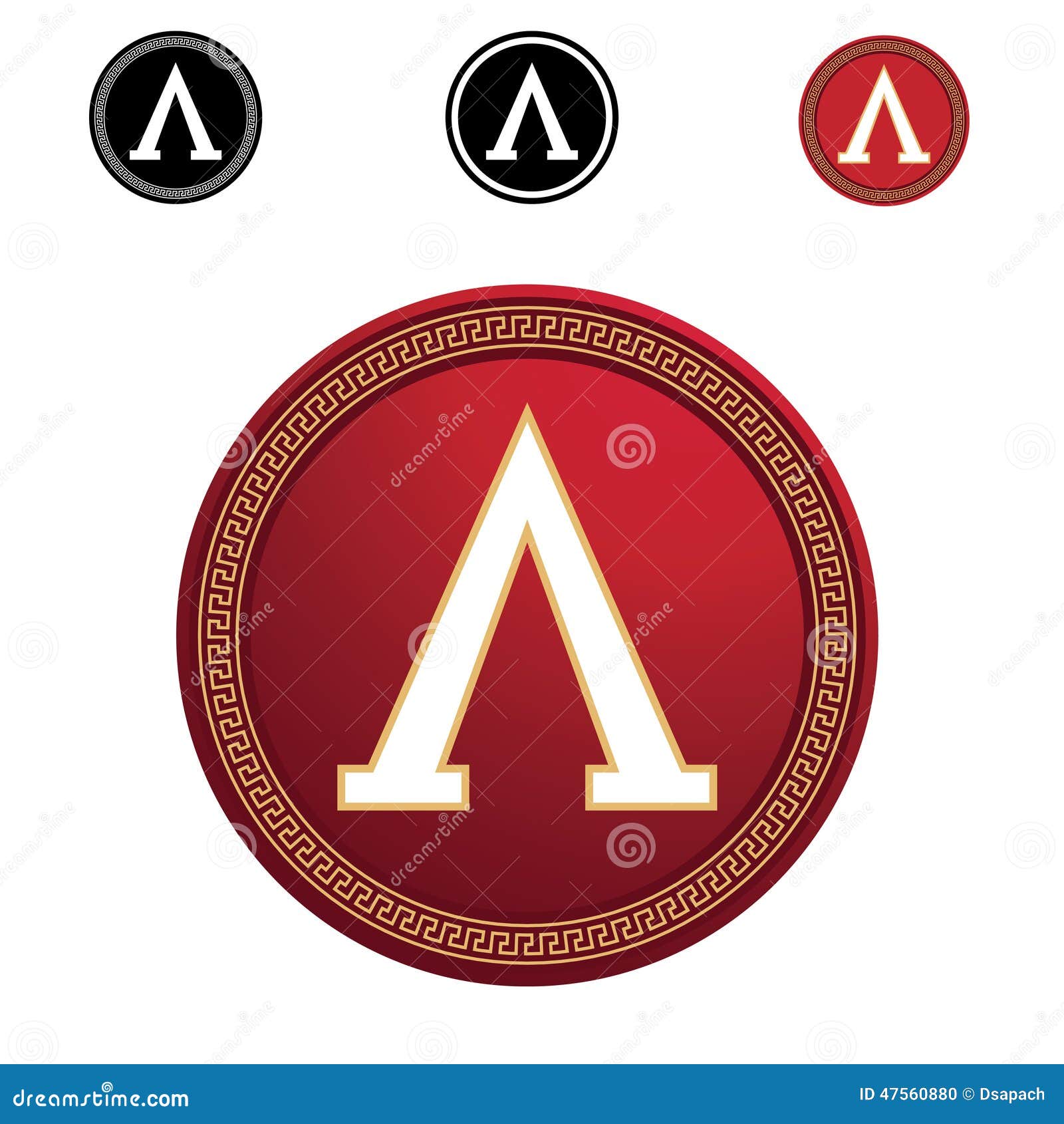 Spartan Shield with Greek Ornament Illustration Vector Stock Vector ...